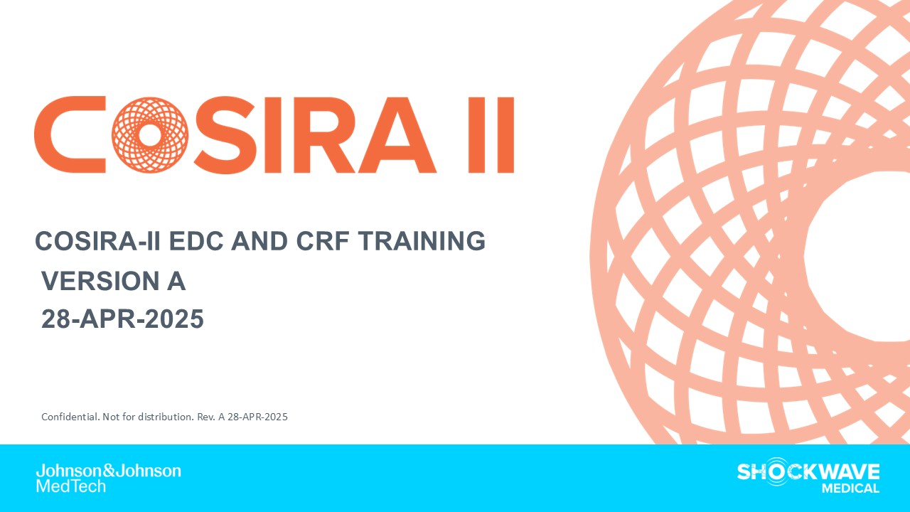 Course: Shockwave COSIRA II - EDC and CRF Training
